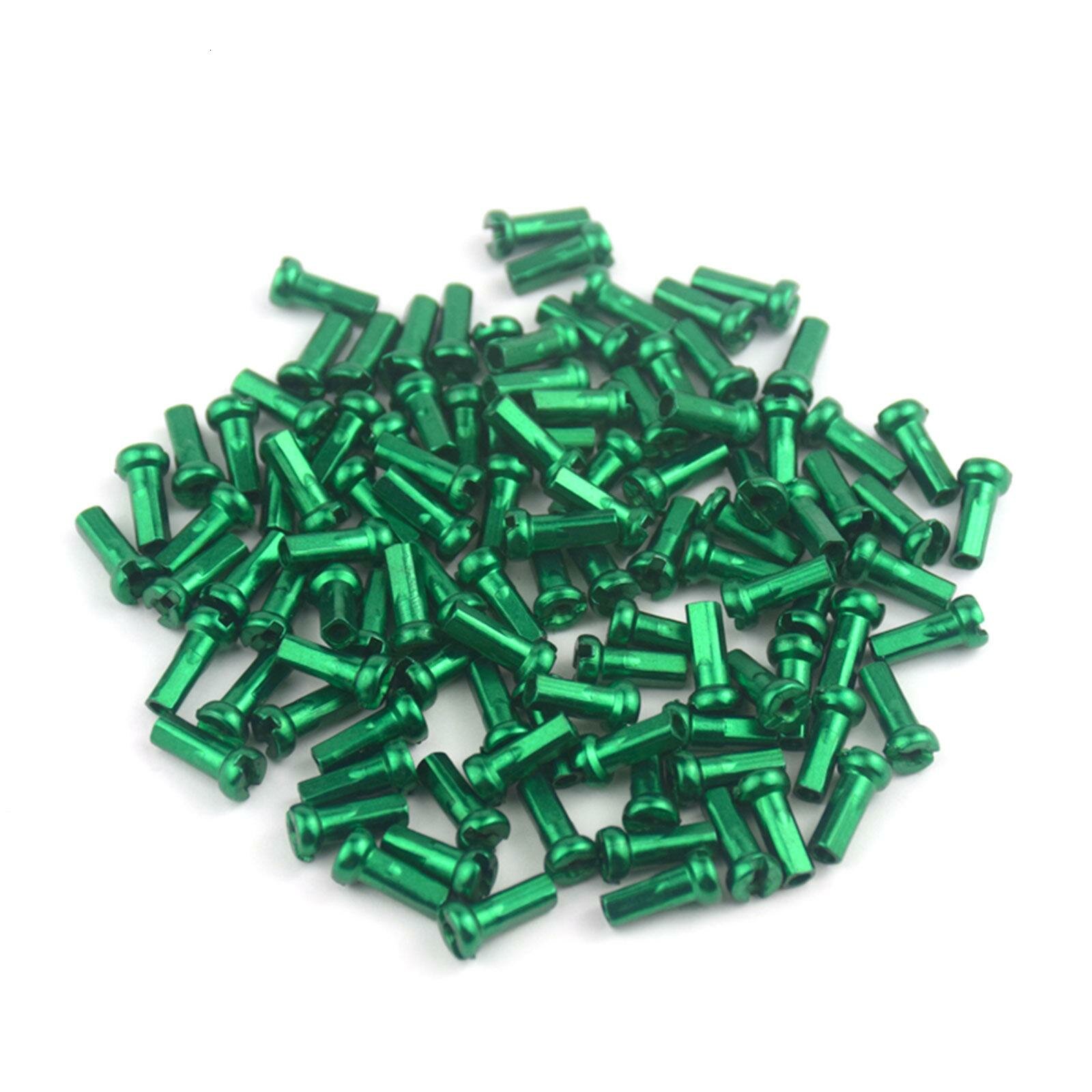 Ниппели для велосипеда 60 шт, 14 мм, 2.0 мм, Зеленый