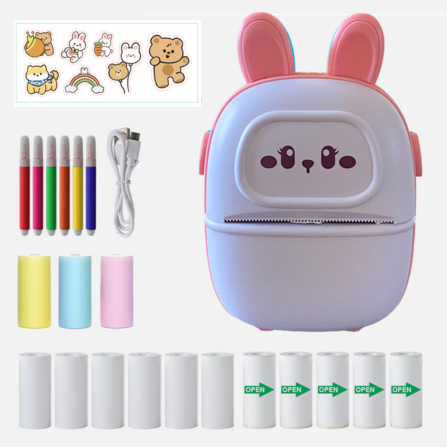 ⭐Кросс-бордер мини-принтер для студентов, машина для исправления ошибок, портативный безчернильный принтер для этикеток и фотографий, Bluetooth D3 термопринтер⭐