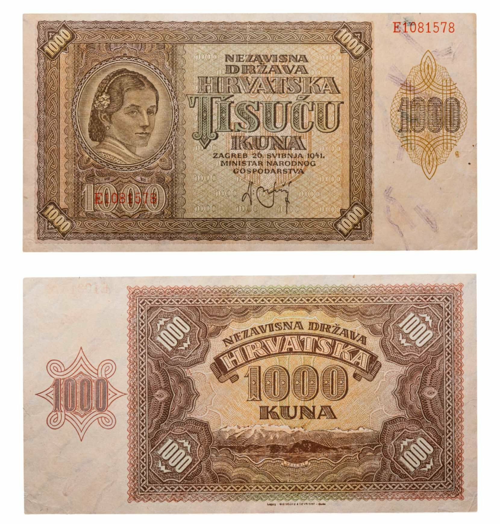 Хорватия 1000 кун 1941
