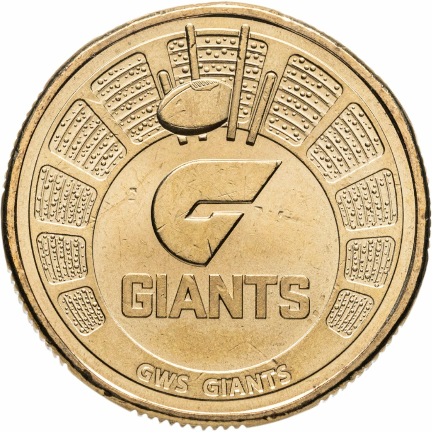 Австралия 1 доллар dollar 2024 "Австралийская футбольная лига - GWS Giants", Алюминиевая бронза, в сохранности UNC