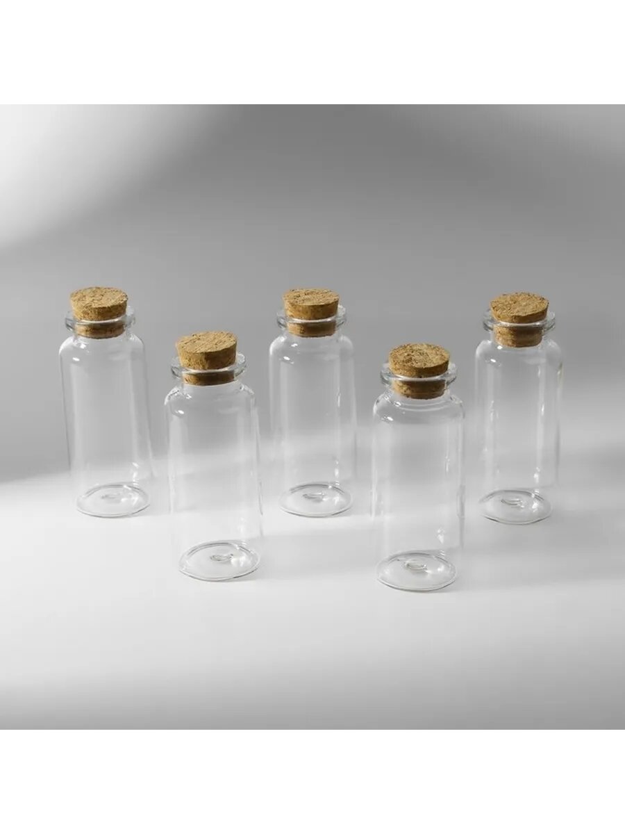 Комплект прозрачных баночек для хранения бисера