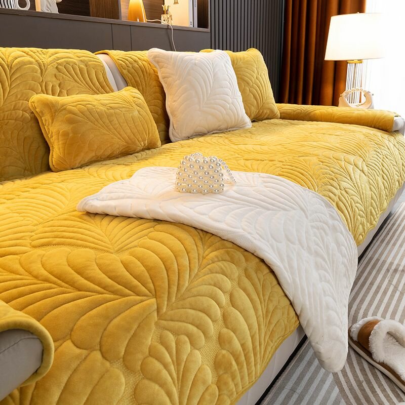 Мягкая подушка для дивана из молочного плюша, универсальная кожаная подушка для сидения, нескользящая, новая модель 2023 года, покрывало для дивана