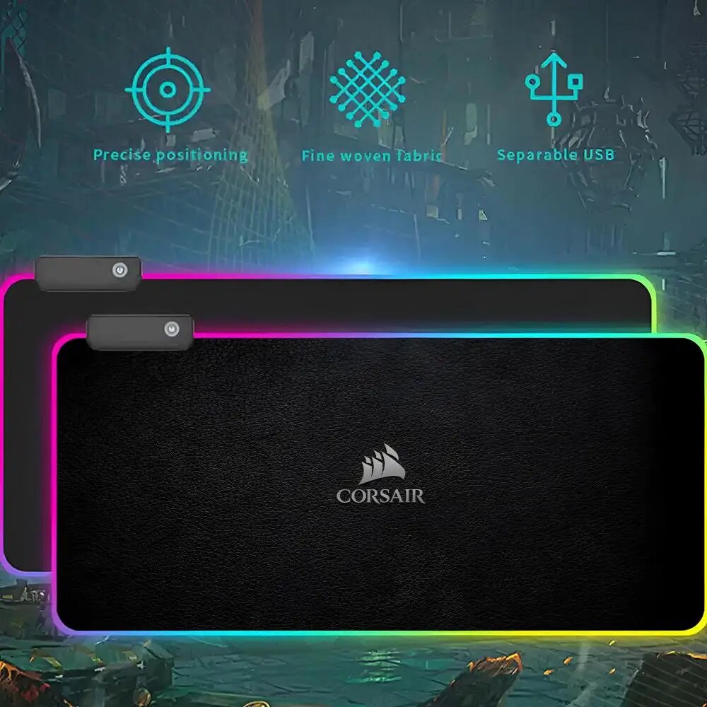 CORSAIR Comtuper RGB Коврик для мыши RGB600x300x3mm, BLACK5