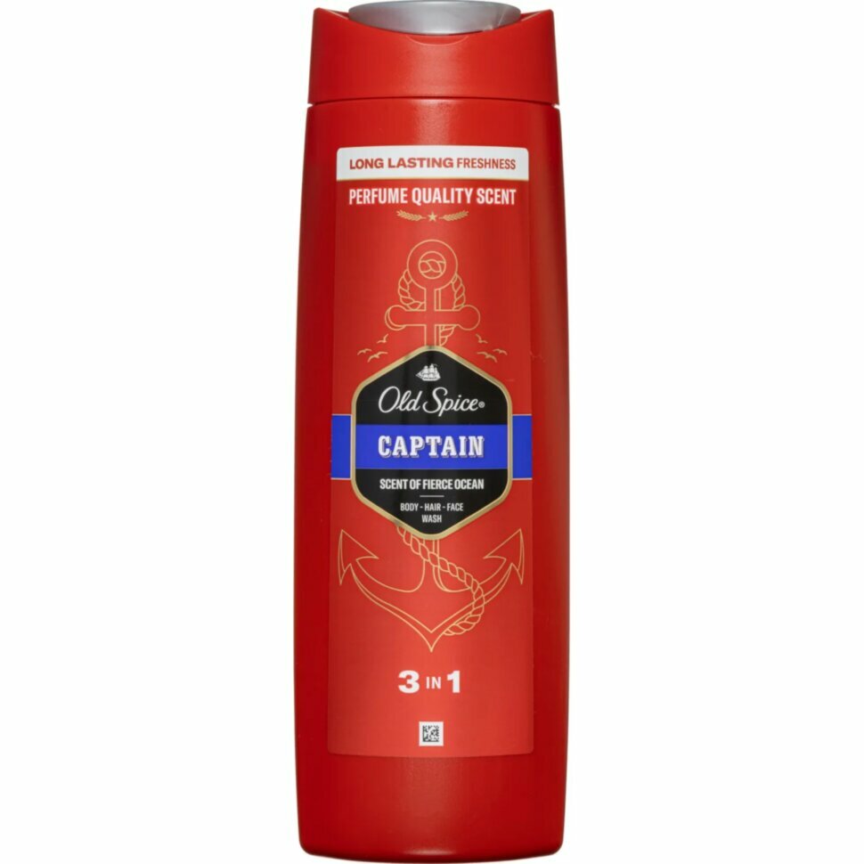 Гель для душа OLD SPICE гель д/душа+шампунь 3в1 Captain 400мл, 1990073