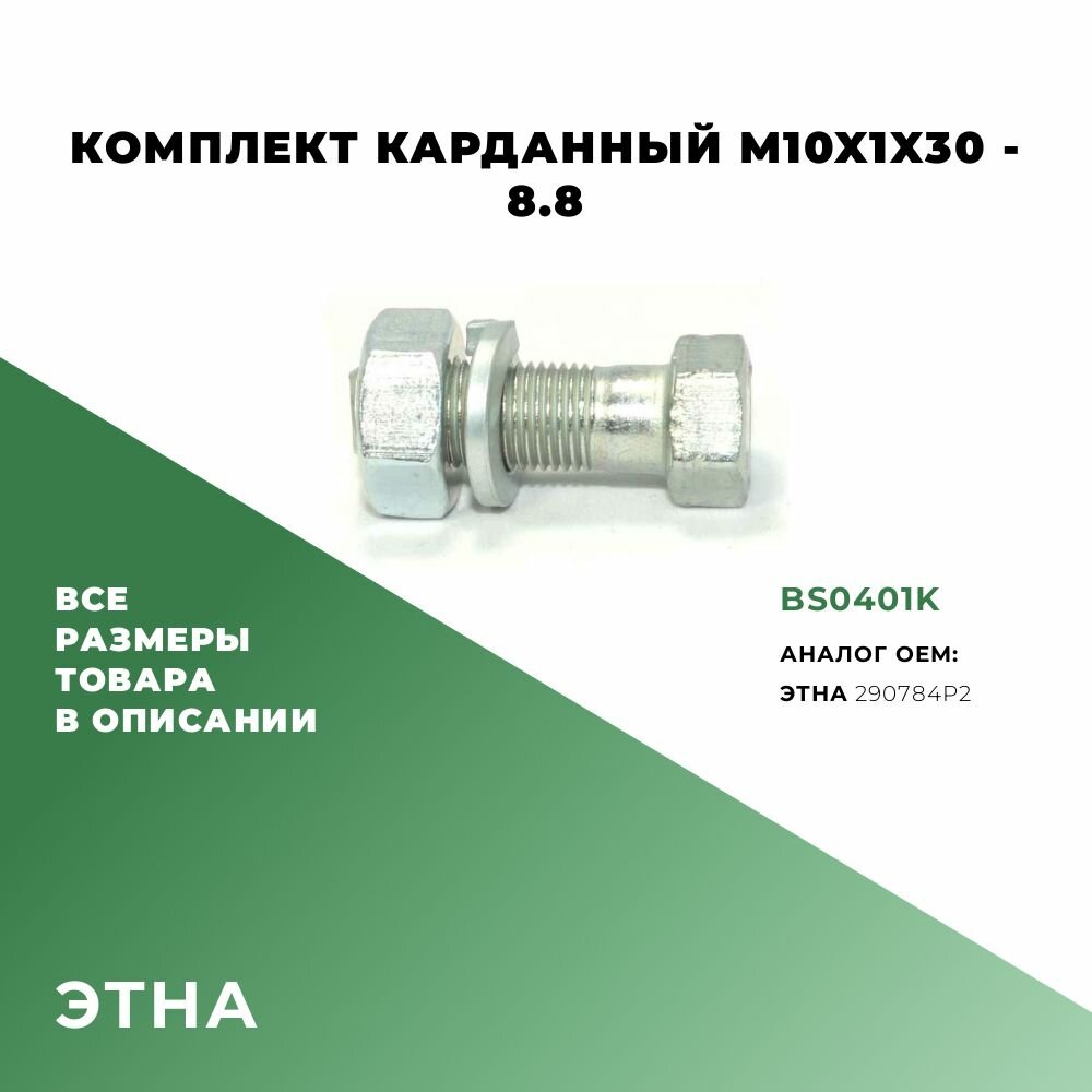 Комплект карданного вала M10х30х1-8.8; ОЕМ:290784P2; BS0401K - 2 шт.