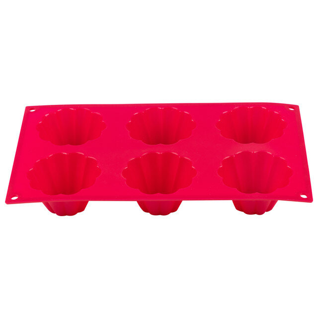 MALLONY Roseo силиконовая форма для выпечки на 6 кексов, розовая, антипригарная