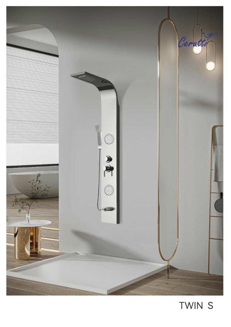 Душевая панель CeruttiSpa TWIN S CT9987 Серебристая
