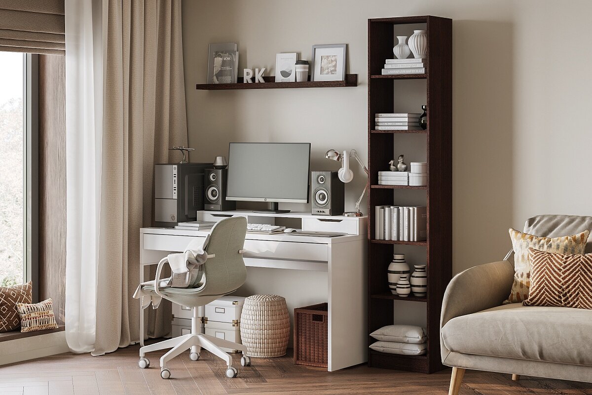 Шкаф книжный стеллаж Билли Billy по мотивам Икея Ikea - 10 Венге Цаво 40x28x202