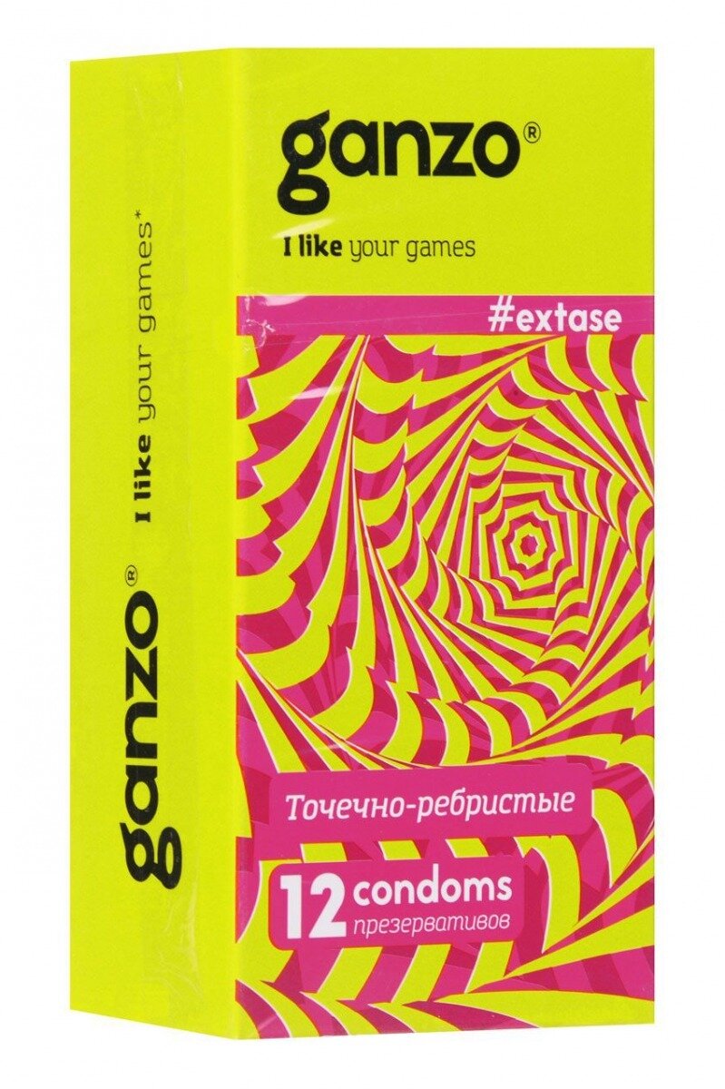 Презервативы GANZO NEW EXTASE No12 Точечно-ребристые, ganzo-11006