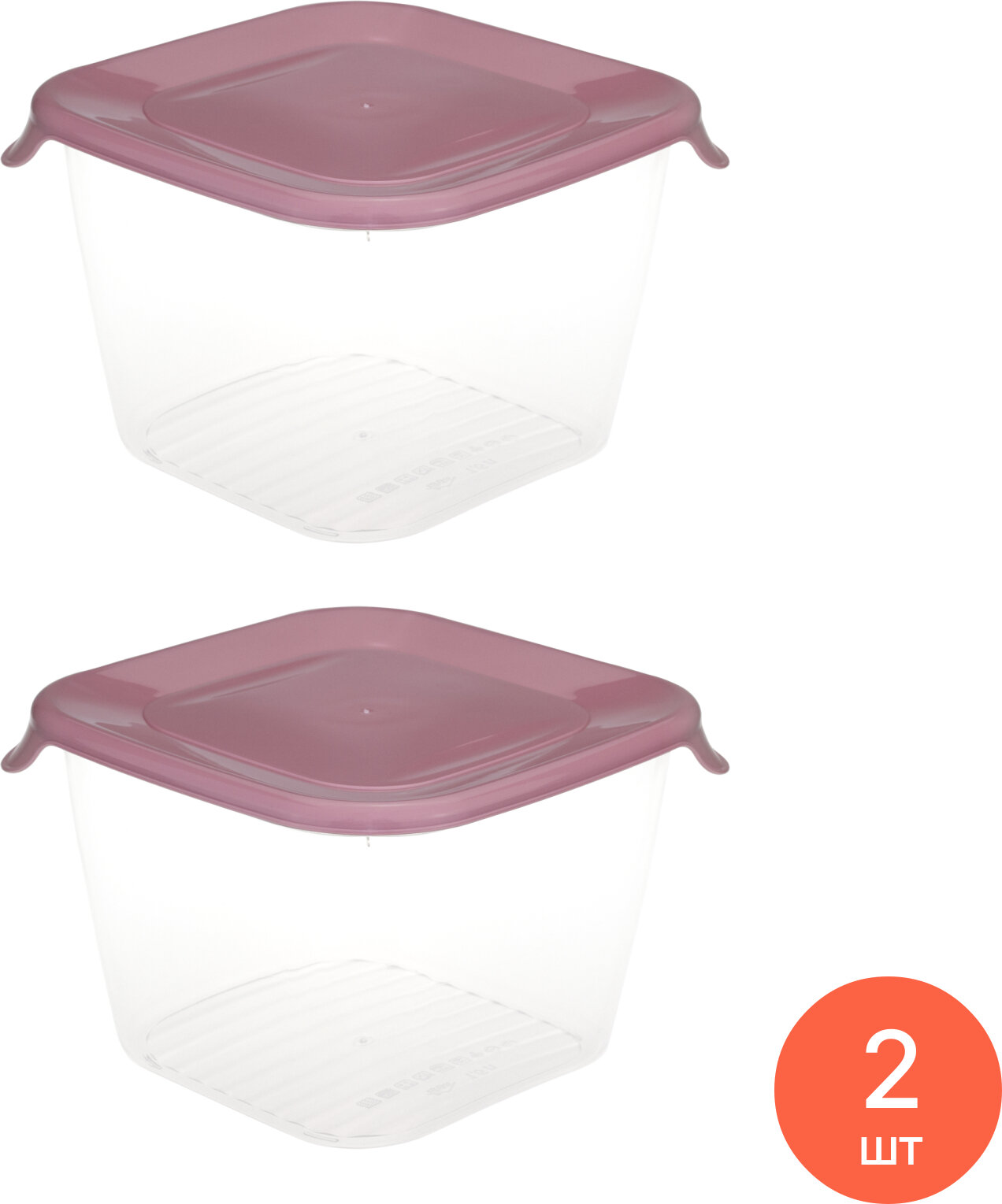 Контейнер для хранения продуктов Idea Практик герметичный полипропилен прозрачный 1.5л (комплект из 2 шт)