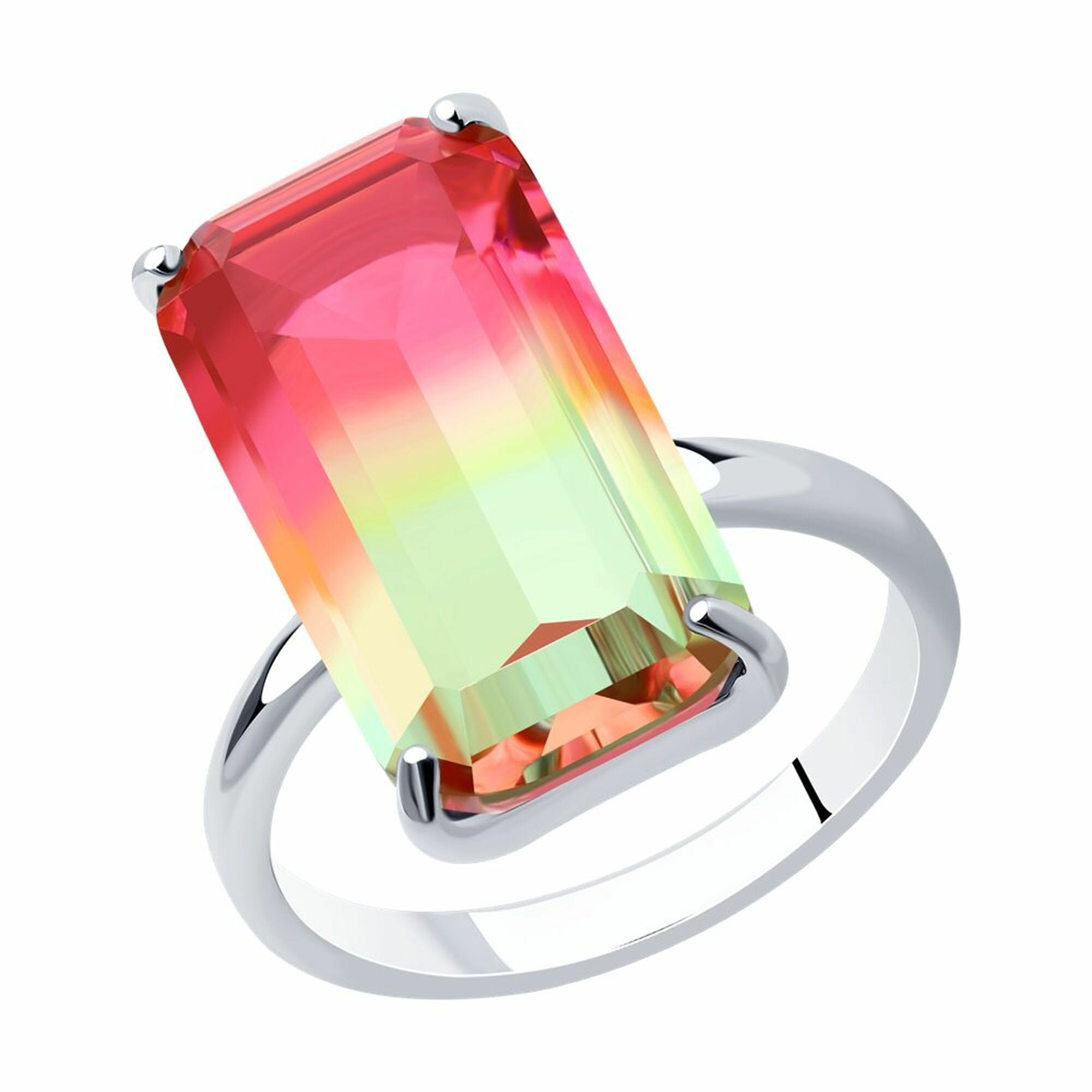 Кольцо, серебро, 925 проба, родирование, ситалл