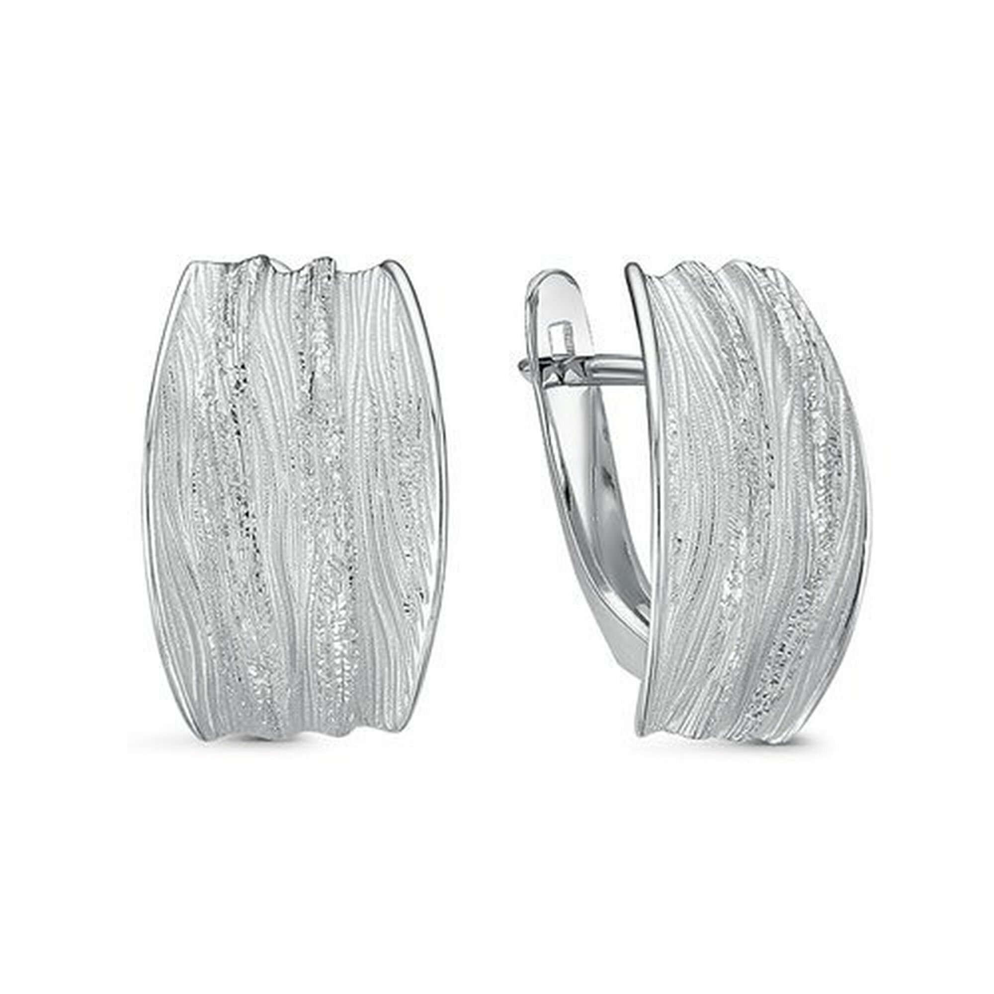 Серьги, серебро, 925 проба, родирование