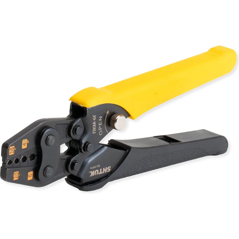 Пресс-клещи SHTOK ПКМ-6Г, Hex Style 03016, для опрессовки неизолированных наконечников