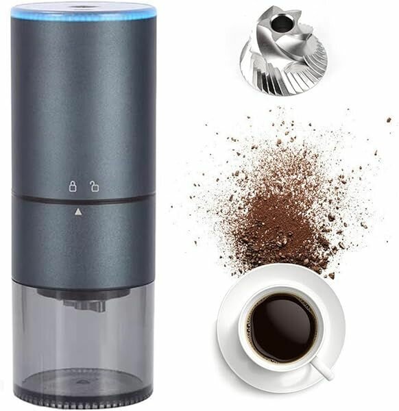 Этот компактный электрический кофемолка с коническими жерновами и USB-зарядкой обеспечивает множественные настройки