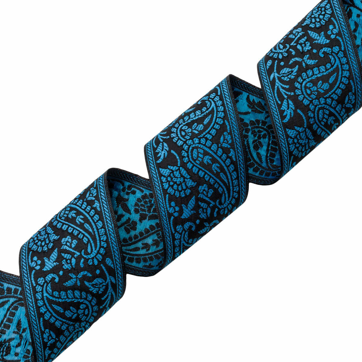 Тесьма жаккардовая для рукоделия широкая Astra&Craft SR999, 6 см*9 м (72 синий, черный)