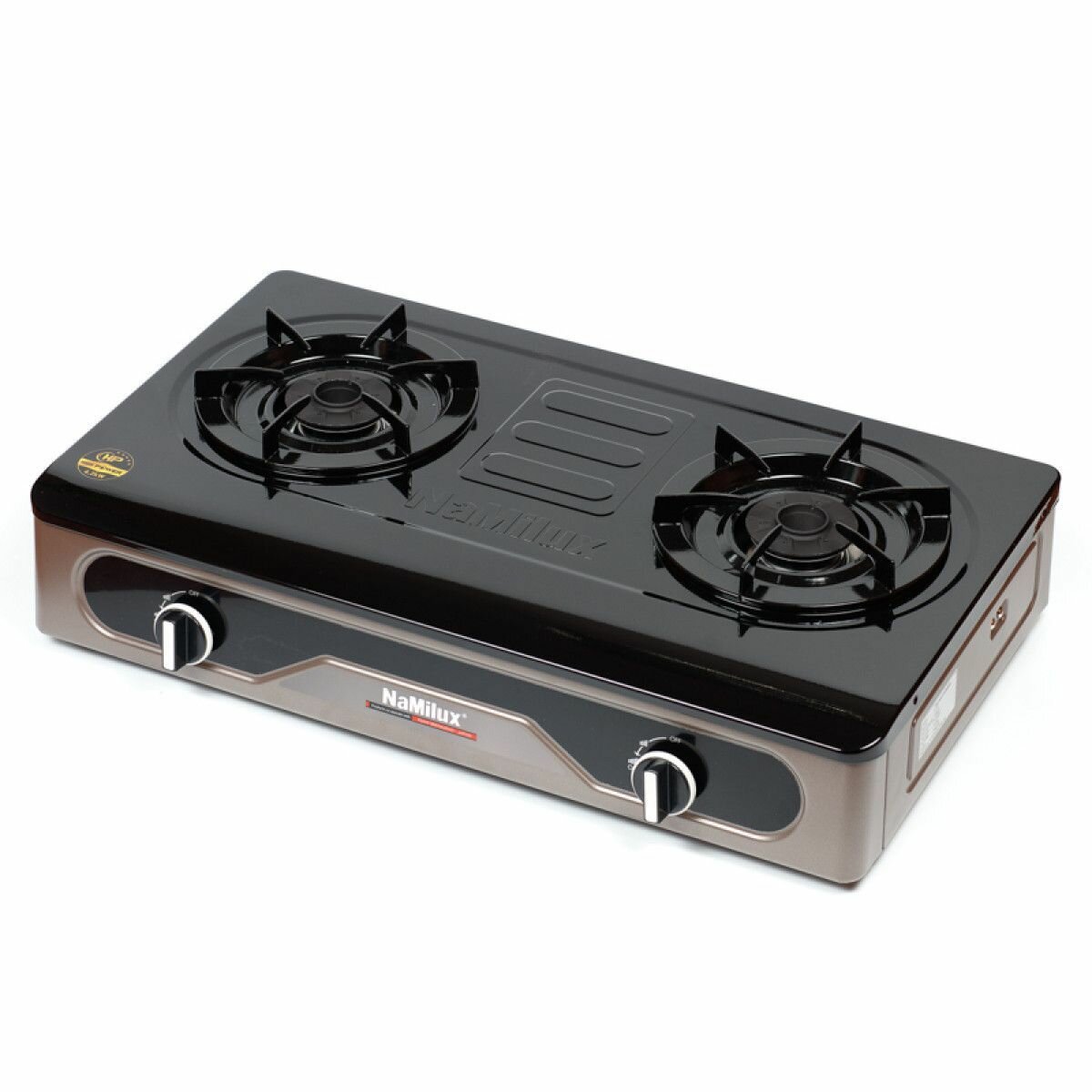 Двухконфорочная плита NaMilux DL2063APF, на пропановом баллоне, 8.4кВт, пьезоподжиг