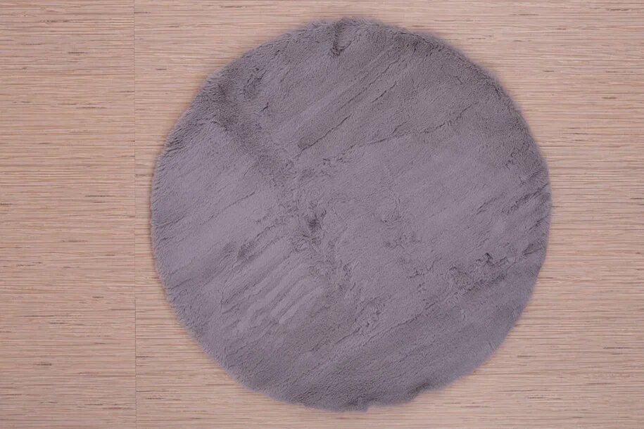 Ковер Круглый на пол в спальню в гостиную 100х100 см светлый однотонный ворс 35 мм шегги 335522 KoverVDom