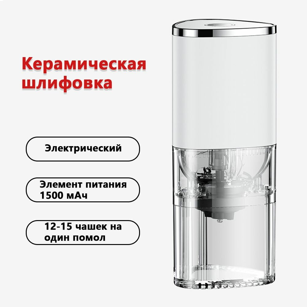 Кофемолка электрическая со съемной чашей, с регулировкой помола