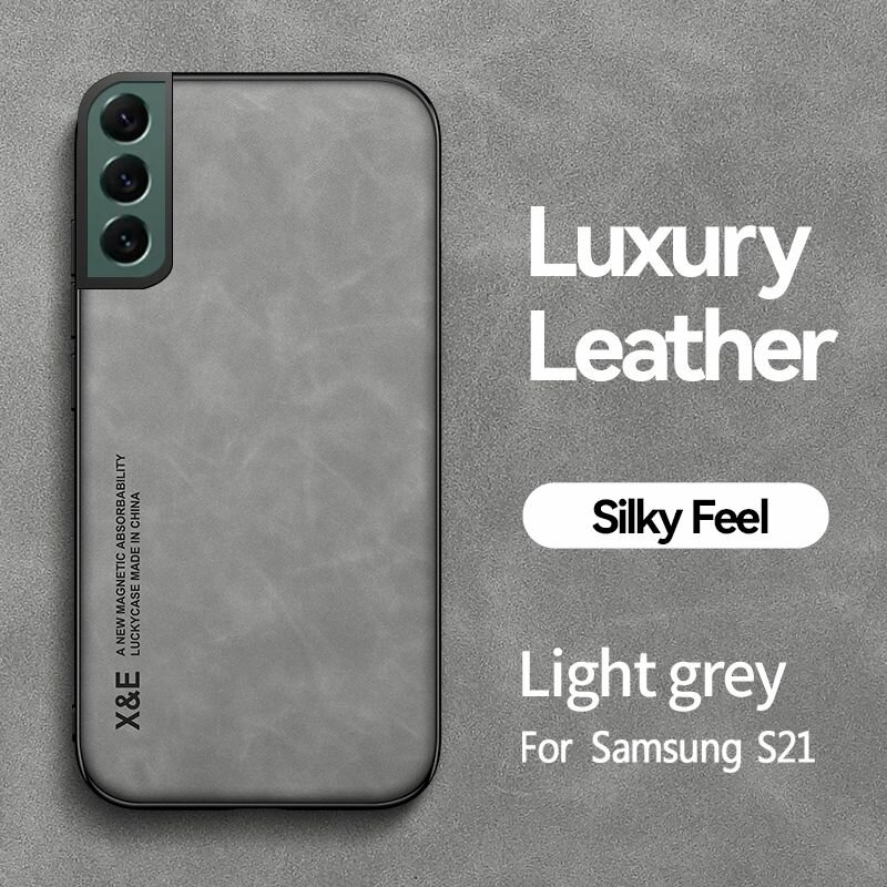 Кожаный чехол MyPads для Samsung Galaxy S21 (Самсунг Галакси S21) с защитой камеры и магнитным авто-держателем