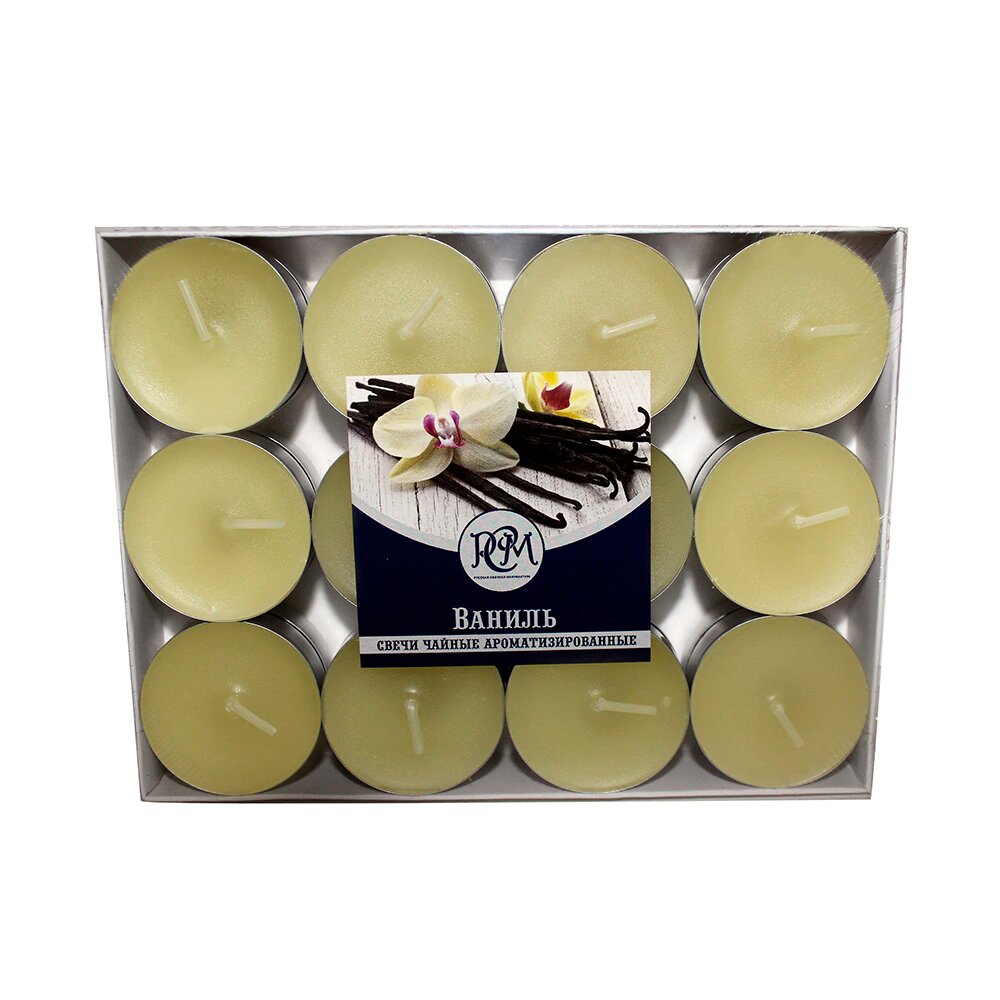 Свечи чайные "Ваниль" Русская Свечная Мануфактура, 4 часа горения, 24 шт