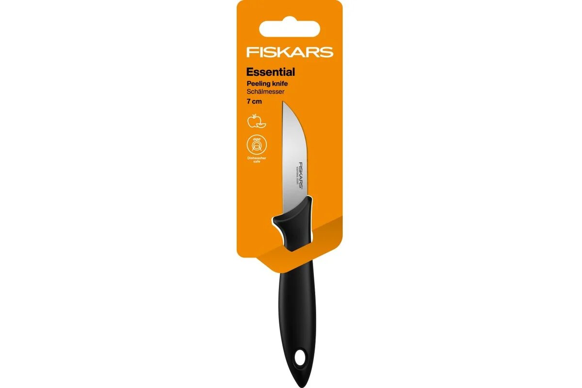 Нож для чистки Essential Fiskars, длина 7 см, нержавеющая сталь
