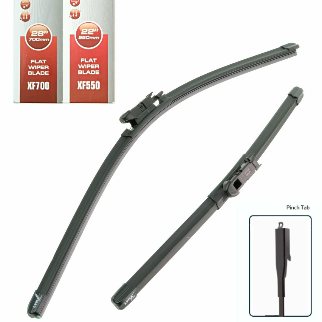 Дворники / Щетки стеклоочистителя бескаркасные Citroen C5 / Ситроен C5 RD, X7 2008 2009 2010 2011 2012 2013 2014 2015 2016 2017 2018 Pinch Tab 700-550