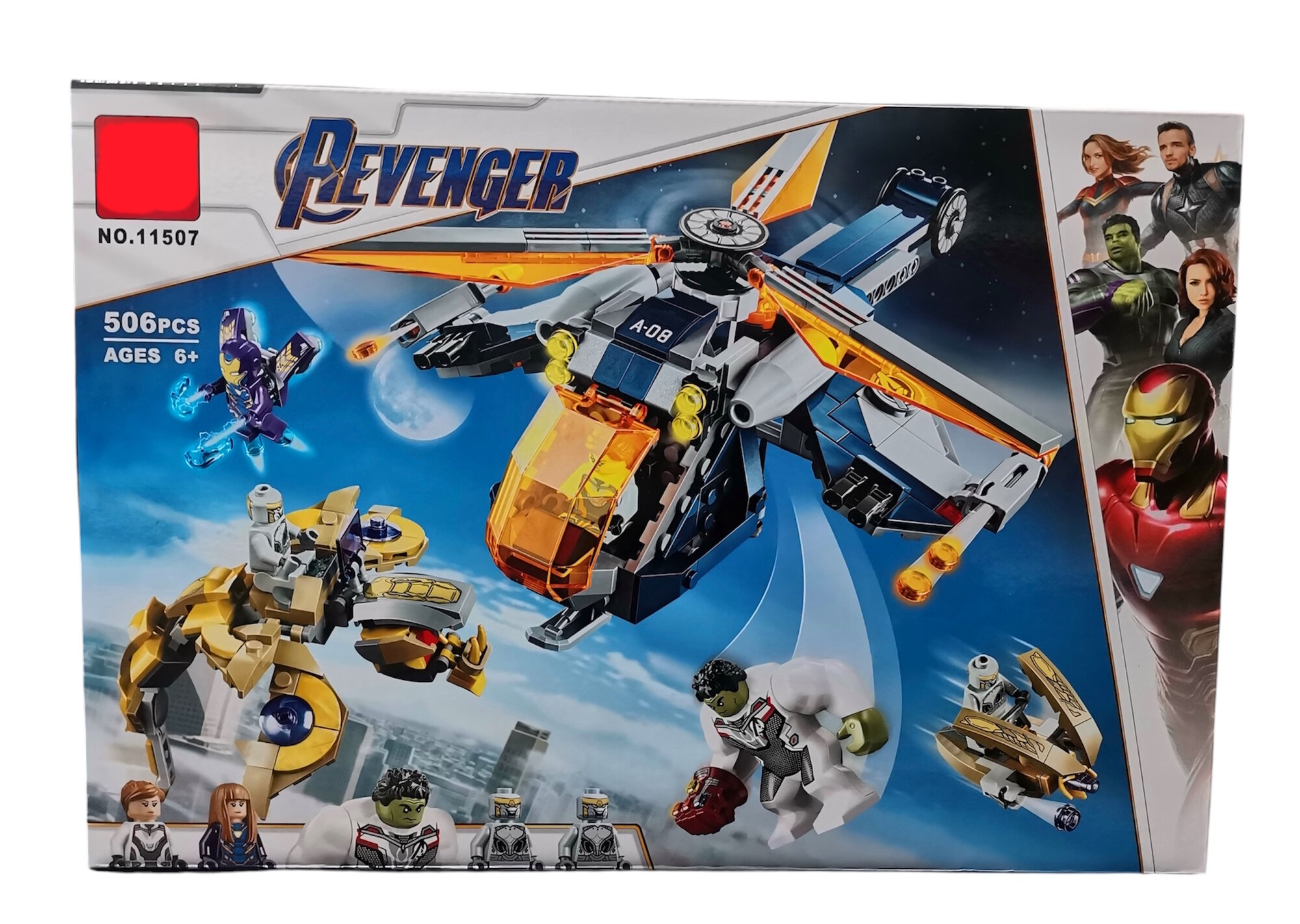 Конструктор / Вертолёт Мстителей Супергерои / Спасение Халка на вертолете / 506 деталей