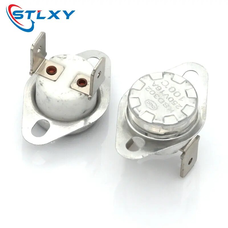 Термостат Stlxy KSD302-16A 100C, Normal Open, Bend feet