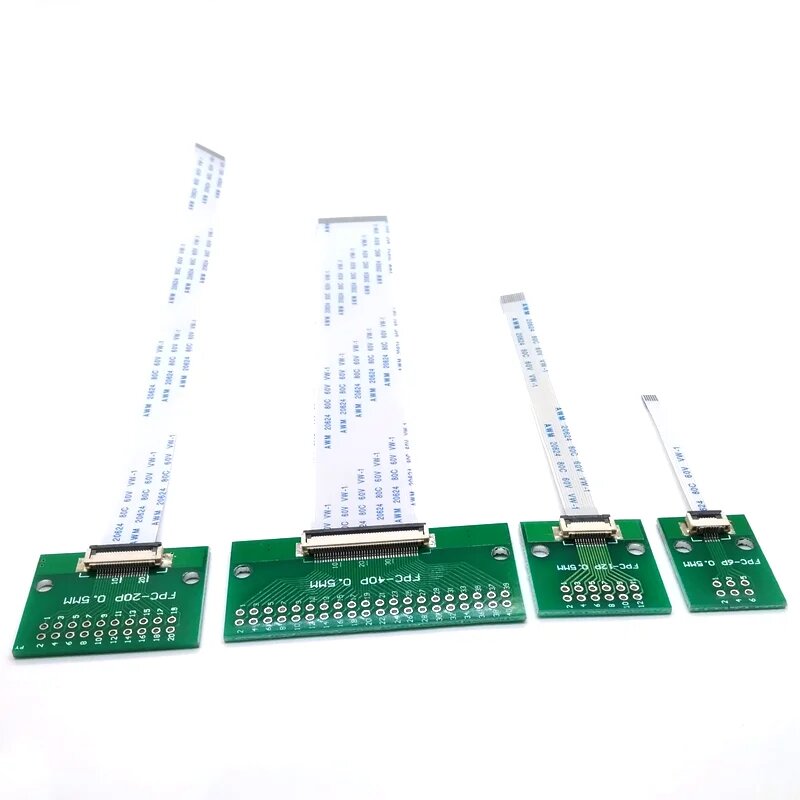 Комплект разъемов FFC/FPC 0,5 мм, кабель FFC 50/100/200 мм 6/8/10/12/14/20/30/40/50 PIN 8 стр, 200mm