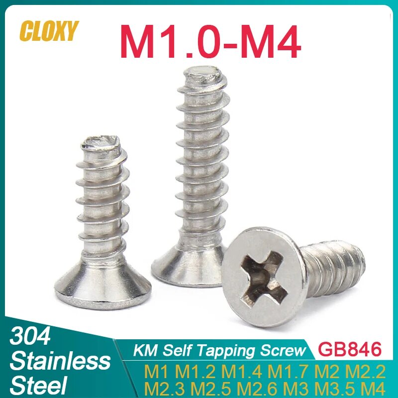 Саморезы CLOXY из нержавеющей стали 304 с потайной головкой M3.0 (100pcs), 10mm