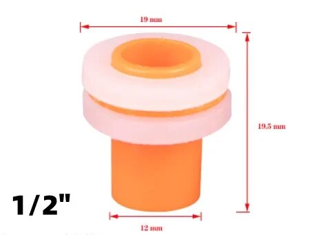 Заглушка для трубы PPR 1/2", оранжевая, 20 мм, 20шт