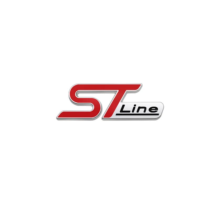 Металлическая эмблема ST Line Silver Red для Ford Focus Kuga Fiesta Mondeo