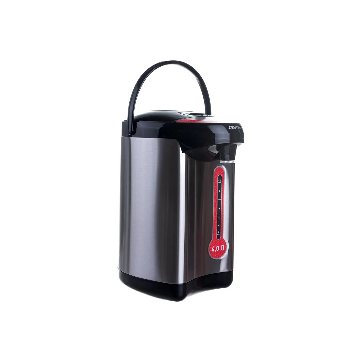 Термопот Centek CT-0081, 850 Вт, 4 л, нержавеющая сталь, чёрный