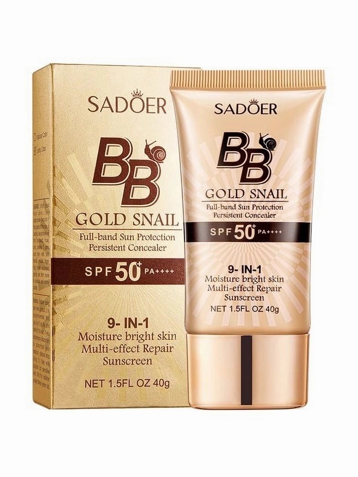 ВВ-крем для лица Sadoer, SPF50+, тон: слоновая кость, 40г