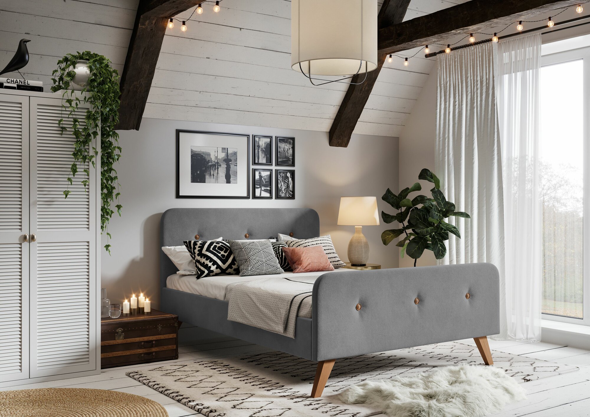 Кровать с мягким изголовьем "Марго" 160 х 200 см (Velutto 32)