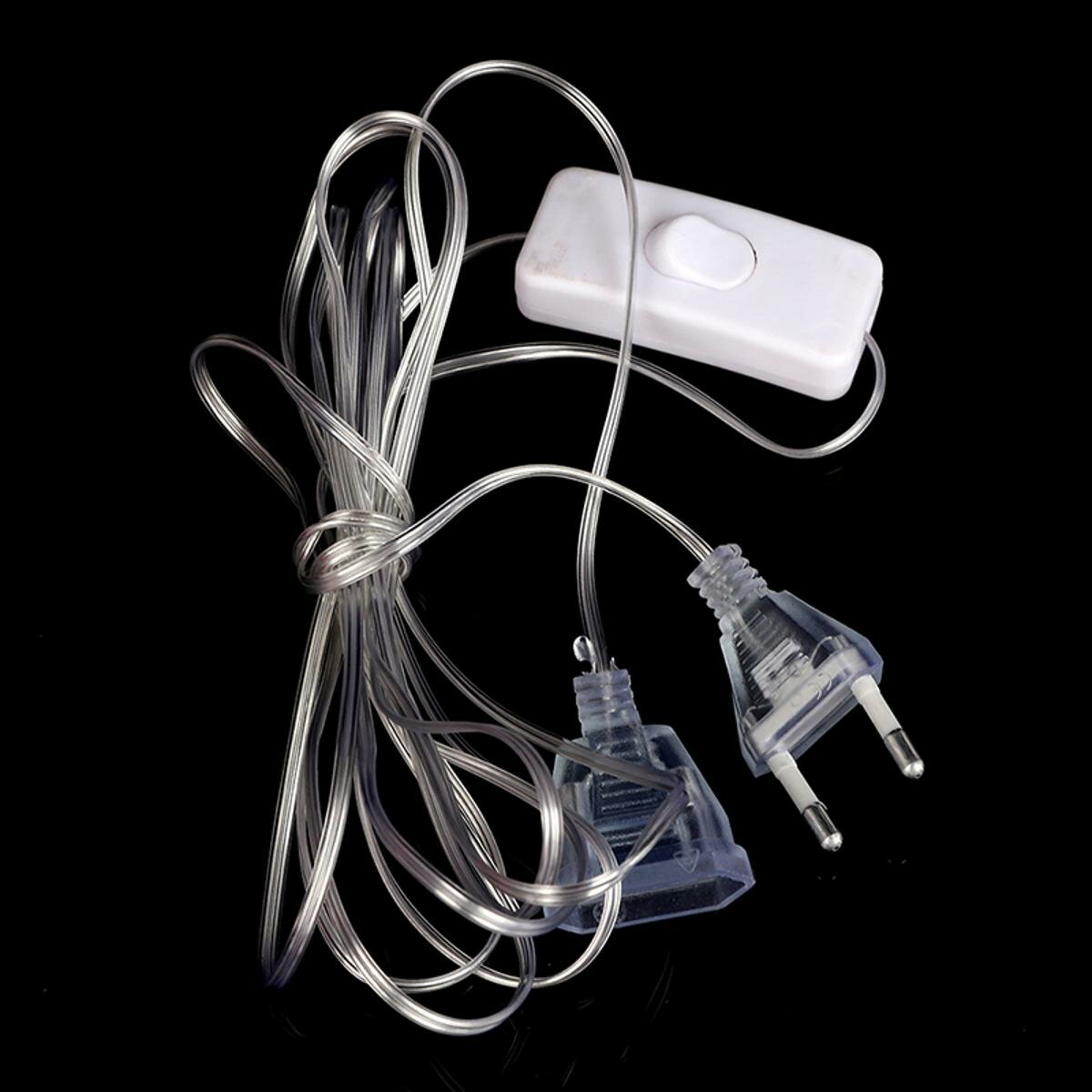 Удлинитель провода EU вилка с выключателем вкл/выкл для домашней гирлянды светодиодных лампочек