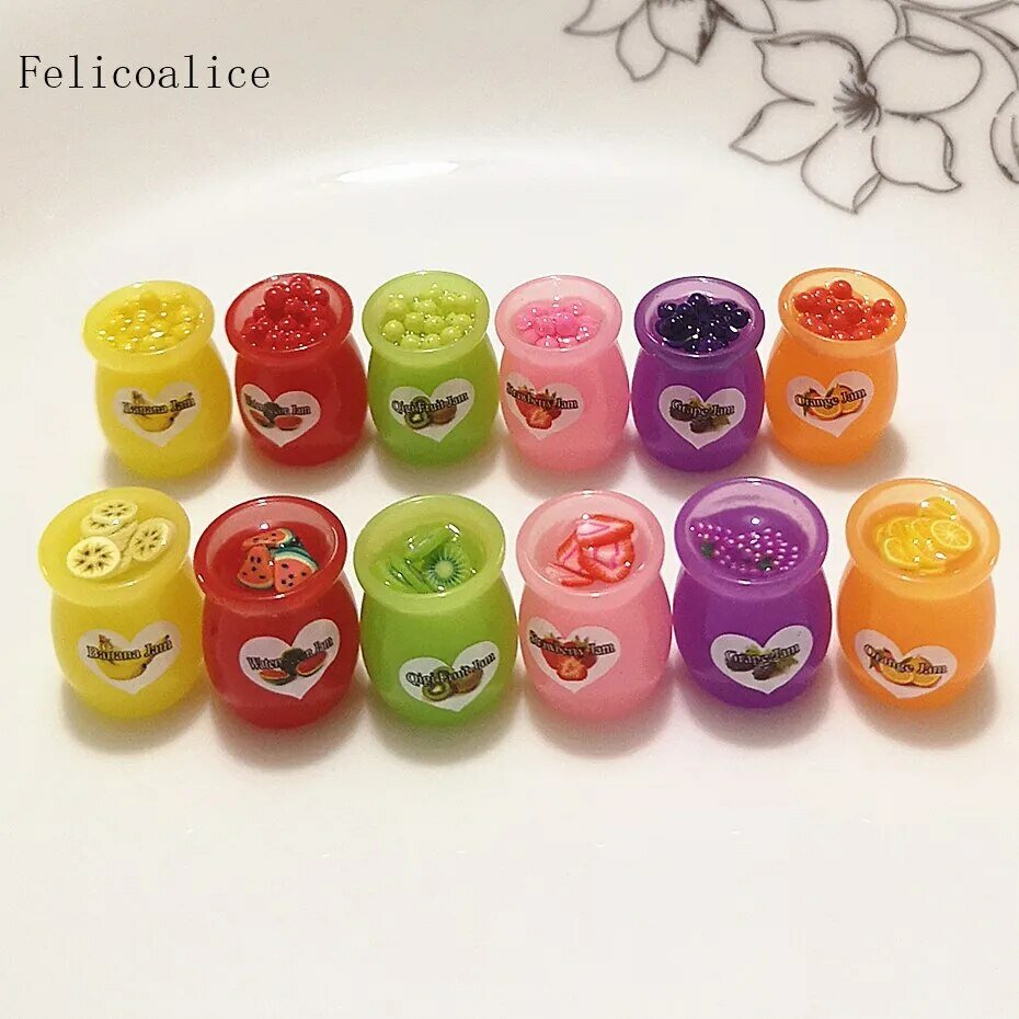 6 шт. Слайм-шарм фруктовые конфеты консервированное варенье икра кукольный домик пищевая смола пластилин слайм бусины изготовление для скрапбукинга своими руками ремесло