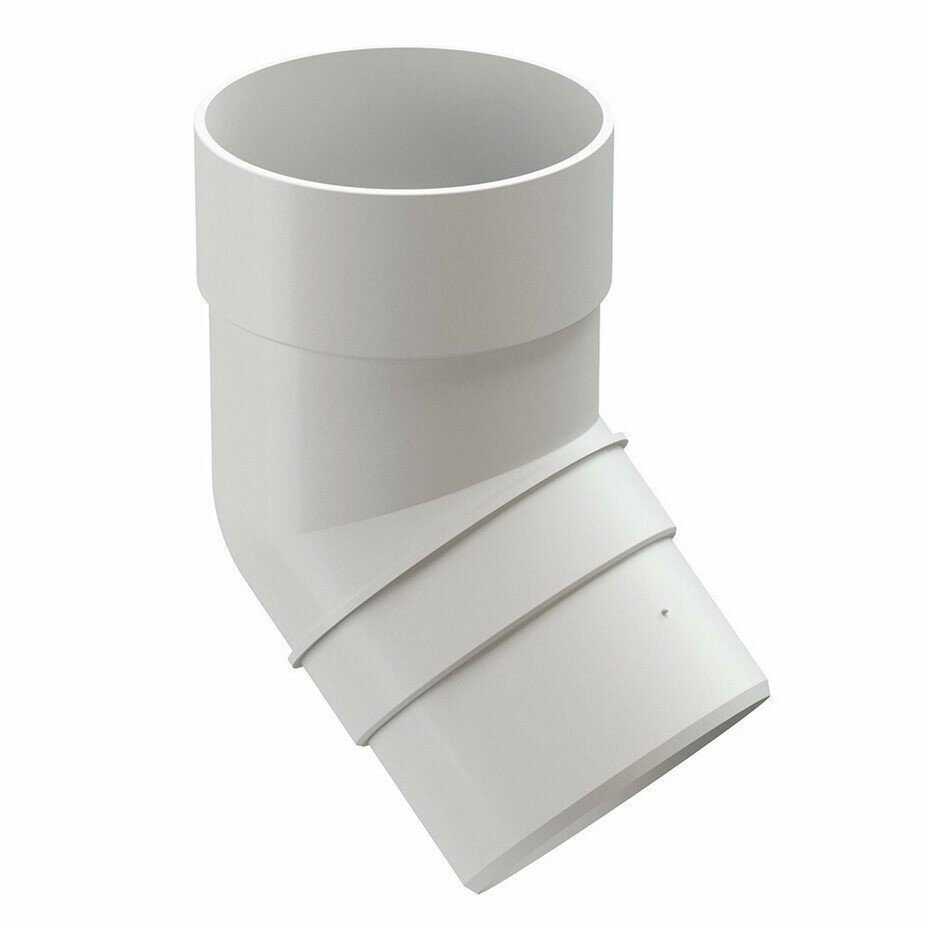 Колено трубы пластиковое d85 мм 45° пломбир RAL 9003