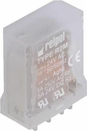 Реле RELPOL R2M-2012-23-5024 Реле: электромагнитное DPDT Uобмотки: 24ВAC 5A/250ВAC 5A/24ВDC 1шт
