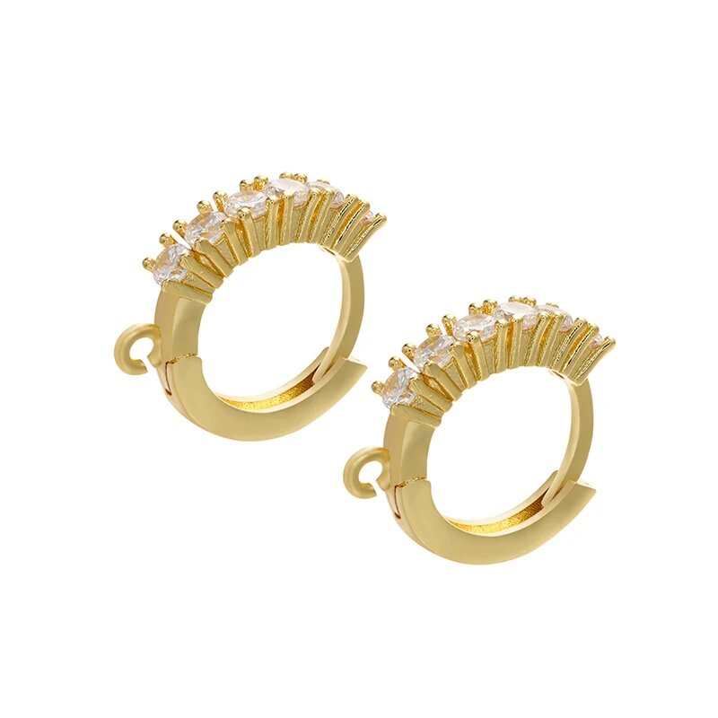 ZHUKOU латунные крючки для сережек золотого цвета, аксессуары, серьги-гвоздики с кристаллами, крючок для серег ручной работы, изготовление ювелирных изделий VE94