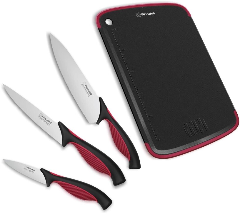 Набор кухонных ножей Rondell Arsenale RD-1891 черный/красный