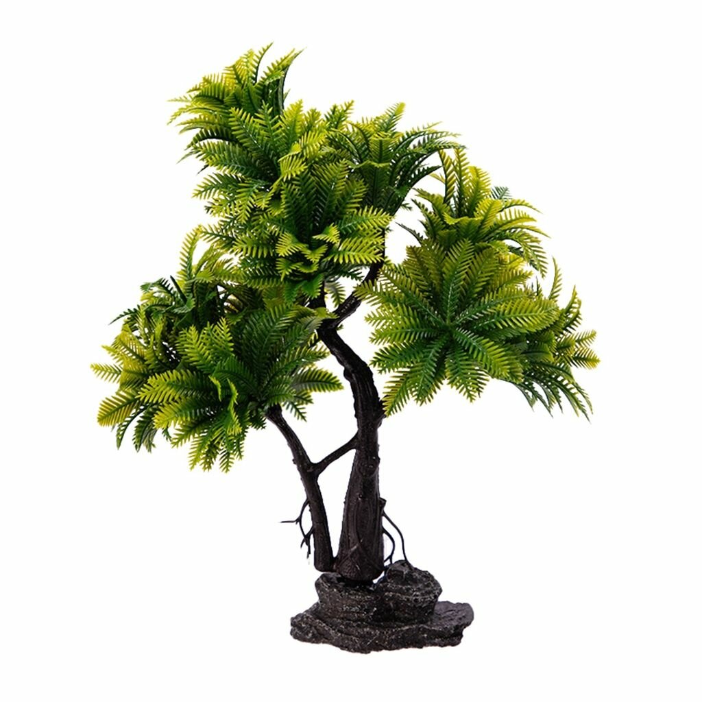 Декорация для аквариума, Декор аквариума с искусственной кокосовой пальмой - зеленый