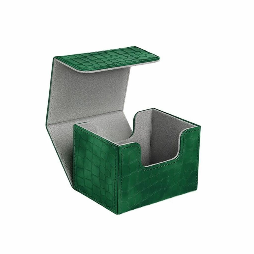 Настольные игры, Кардхолдер из PU с магнитным замком под кожу крокодила - зеленый - горизонтальный