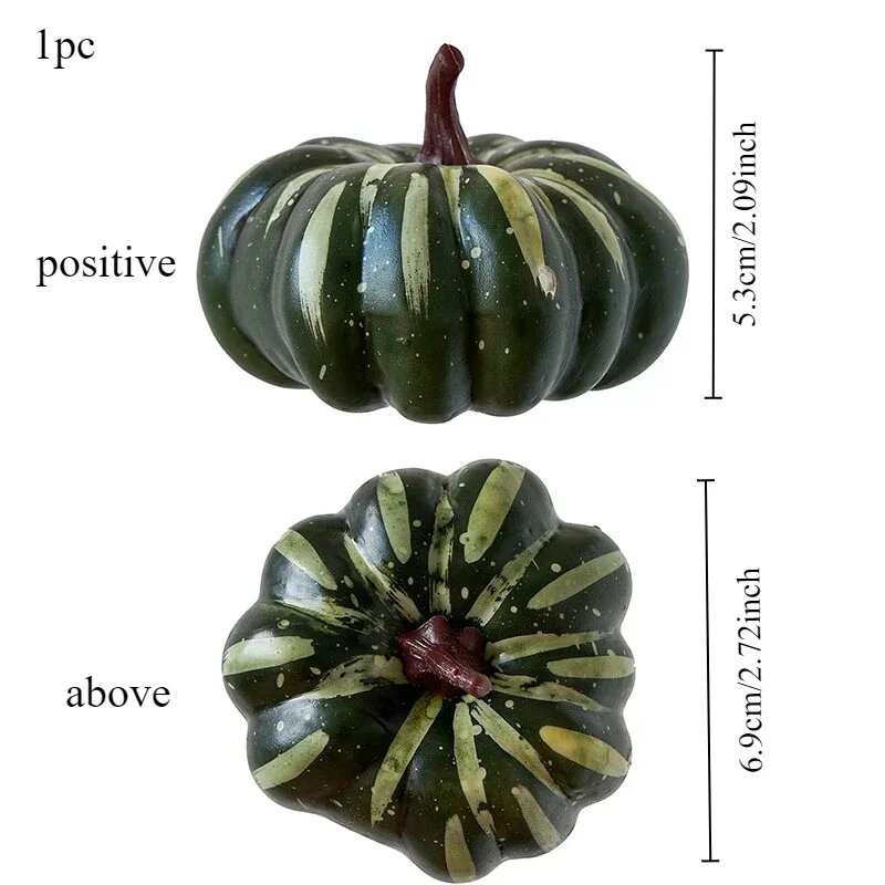 Имитационные тыквы пластиковые оранжевые Темно-зеленый, 02 green