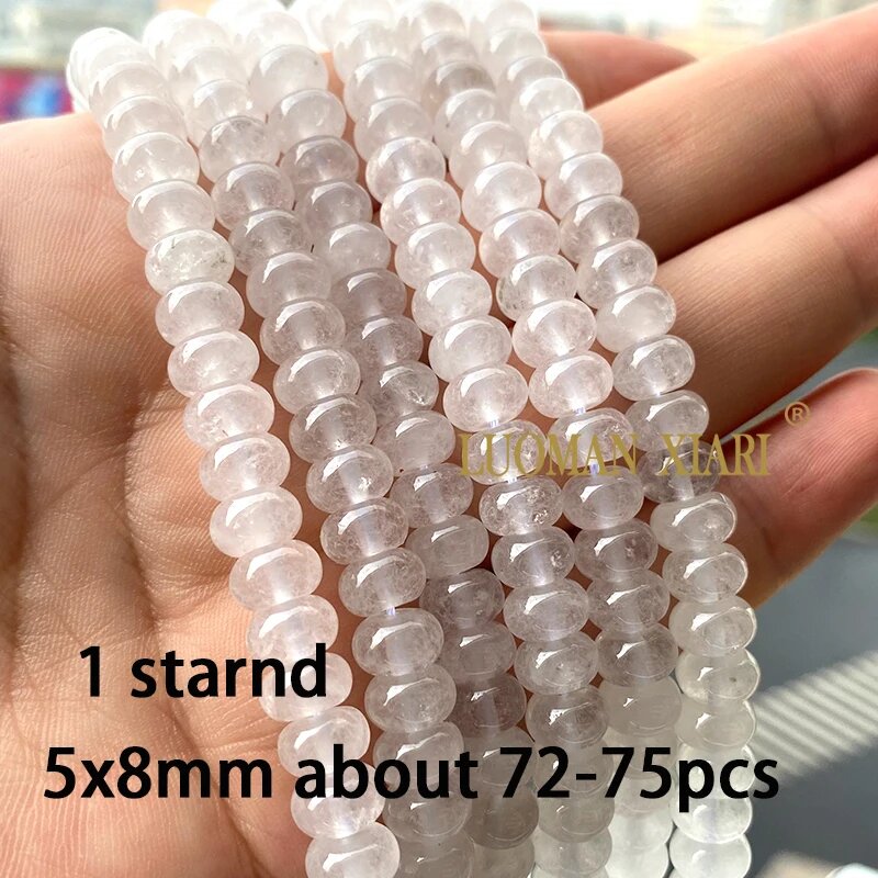 Бусины из белого нефрита LUOMAN XIARI 2x4 4x6 5x8 6x10 мм 5x8mm 1 strand