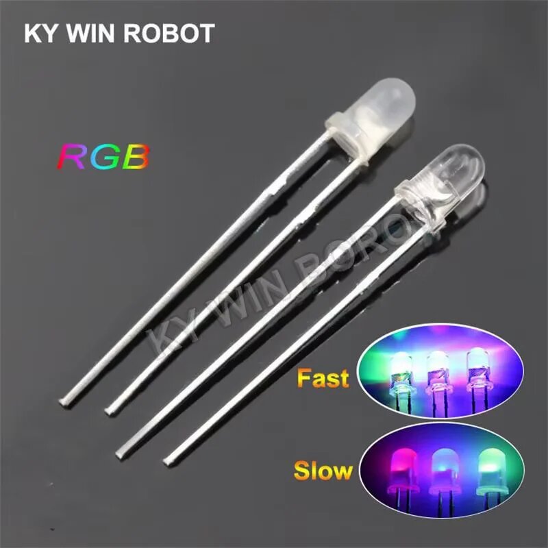 50 шт./лот F3 3 мм быстрая/понизкая RGB вспышка красный зеленый синий Радуга многоцветный светоизлучающий диод круглый светодиод полноцветный DIY