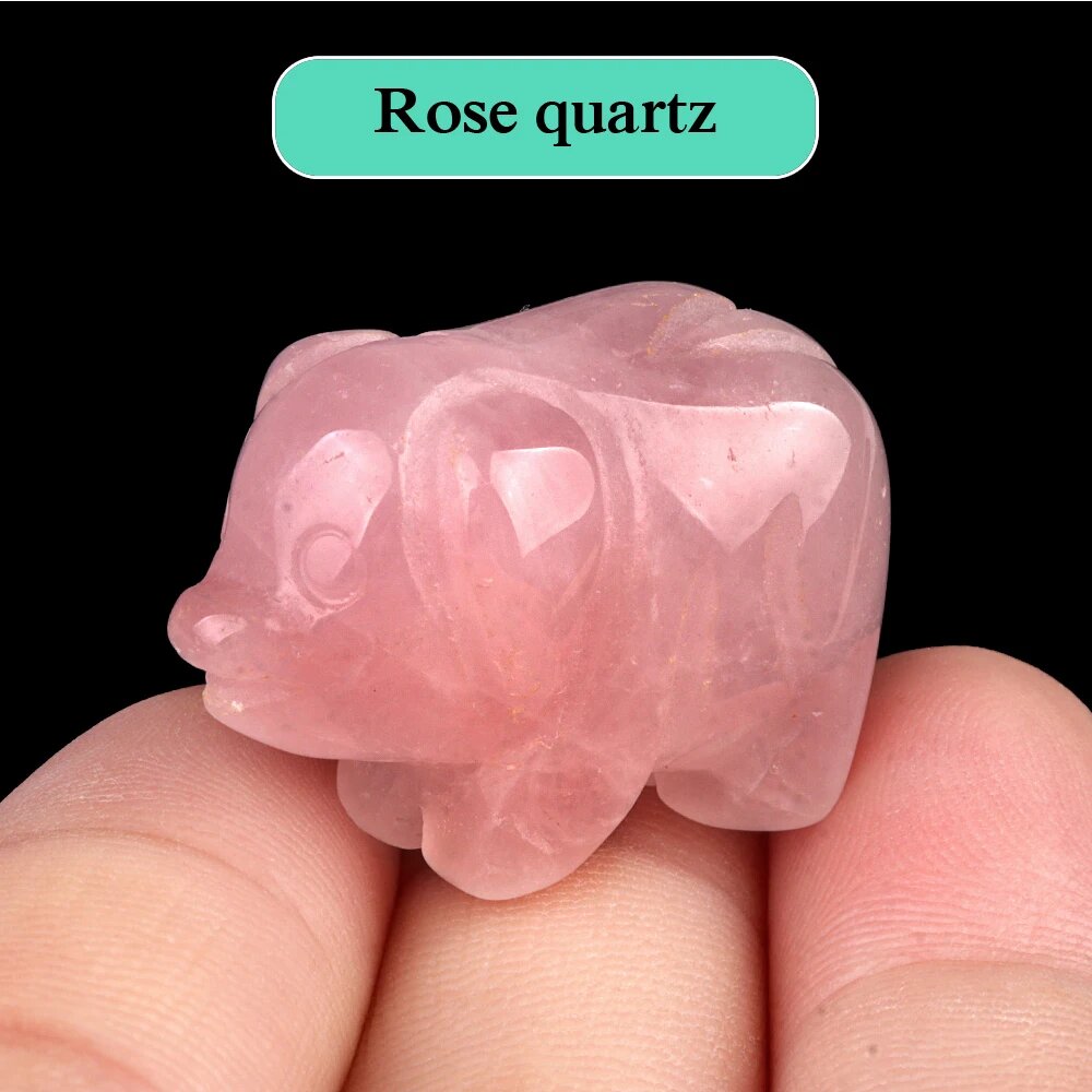 Розовый Rose Quartz сувенир-фигурка свинки