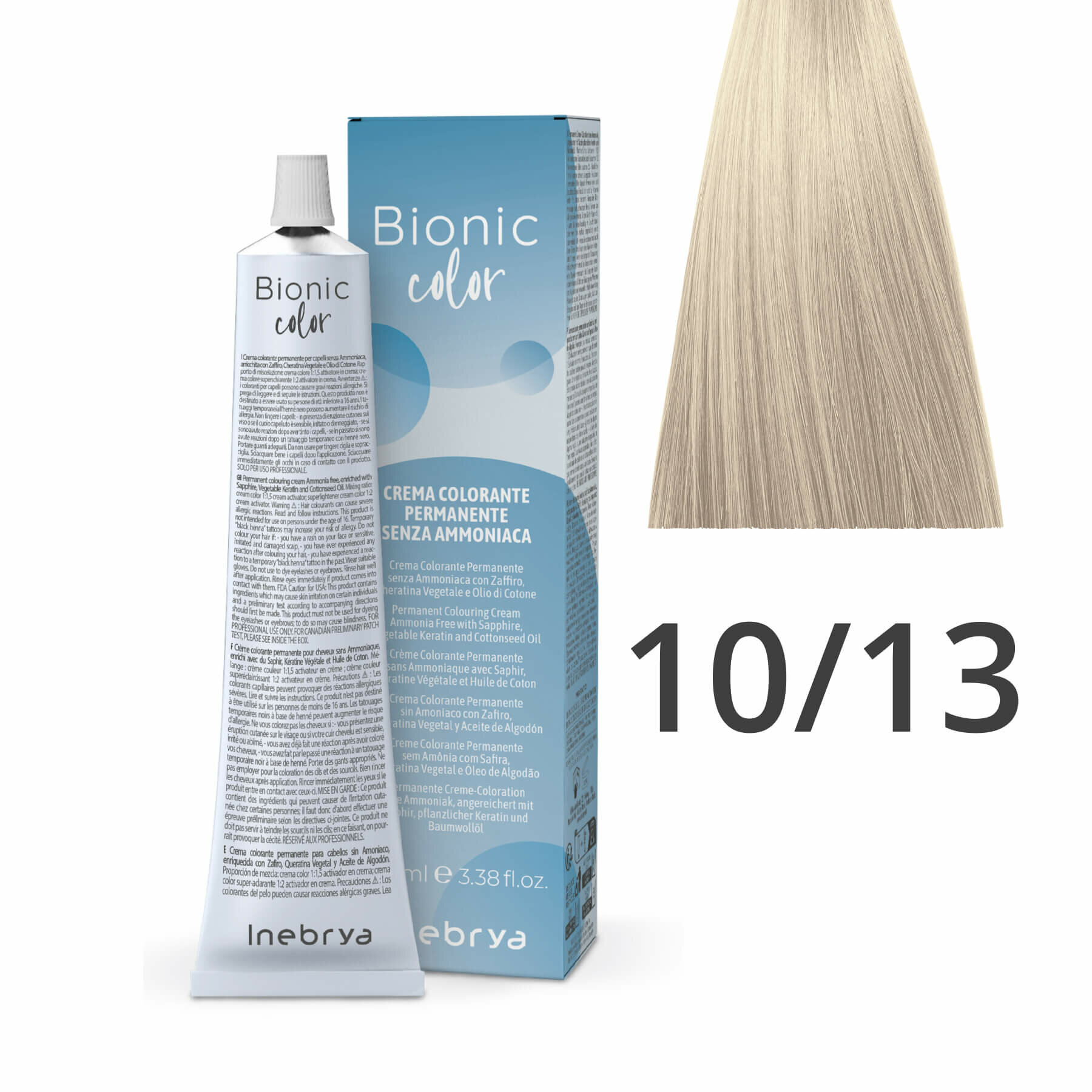 Краска для волос профессиональная без аммиака Inebrya Bionic Color 10/13 Светлый блонд Пепельно-золотистый 100 мл