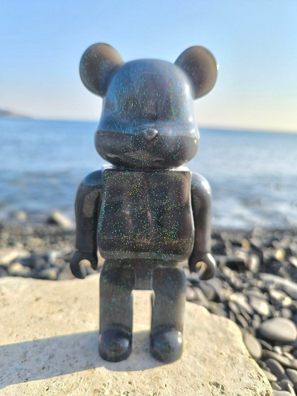Фигурка медведя из эпоксидной смолы "Моне", реплика на Be@rbrick, черного цвета, 170×65 мм