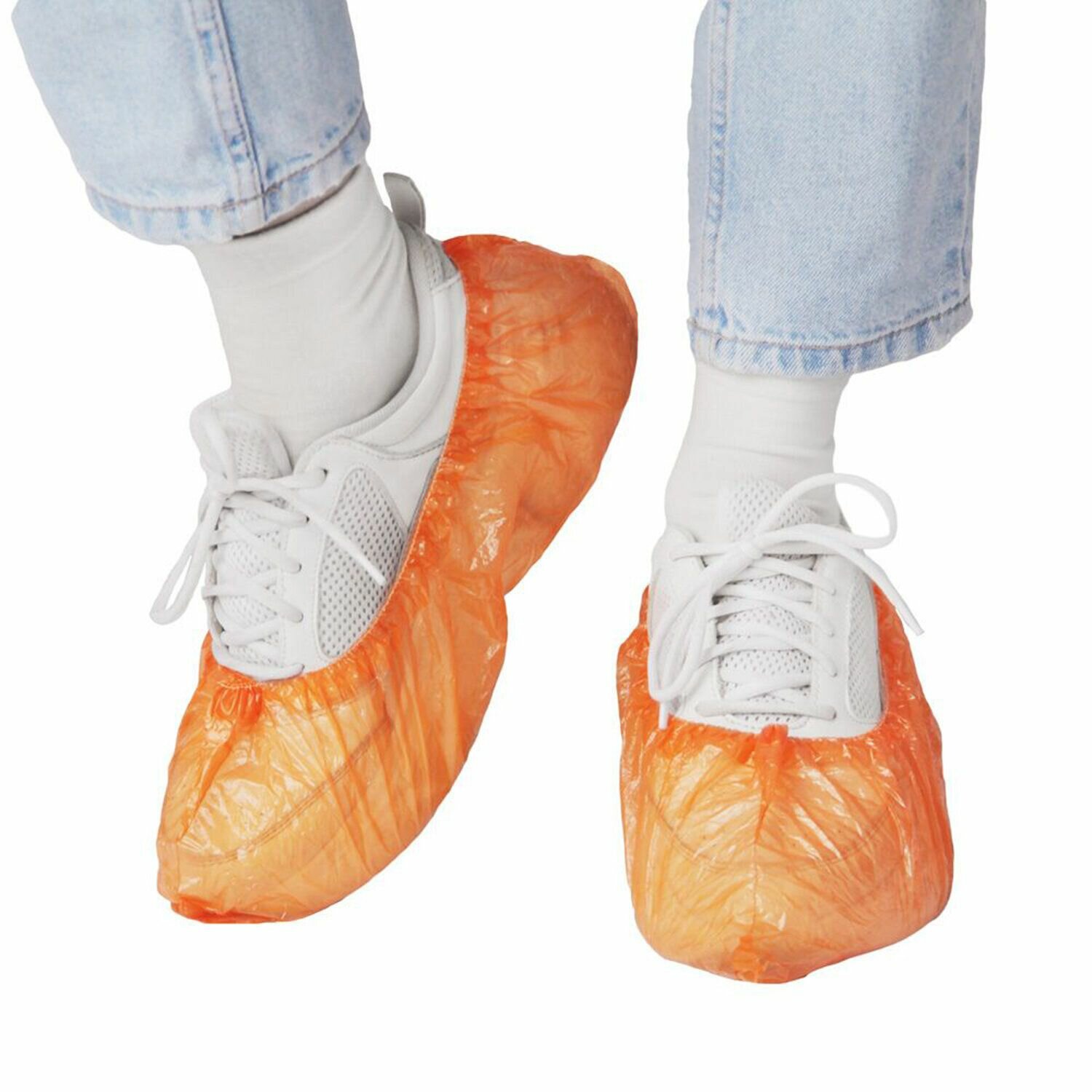 Бахилы ELEGREEN оранжевые, 100 штук, 50 пар, Стандарт+, размер 39х14 см, 16 мкм, 2,6 г